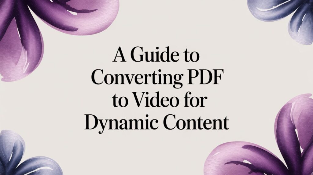 How to Convert PDF to Video: A Step-by-Step Guide
