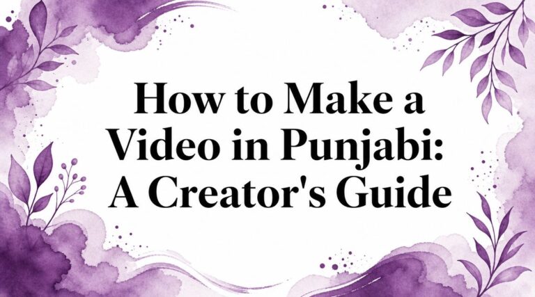 How to Make a Video in Punjabi: A Creator's Guide