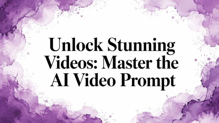 Unlock Stunning Videos: Master the AI Video Prompt